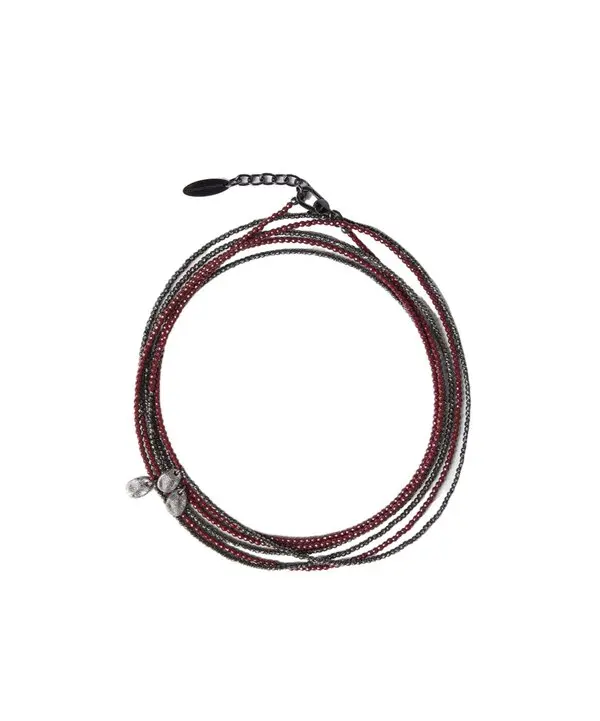 Brunello Cucinelli Hematite And Sterling Silver Wrap Bracelet