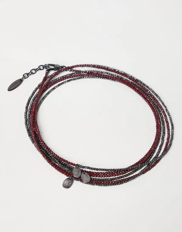 Brunello Cucinelli Hematite And Sterling Silver Wrap Bracelet
