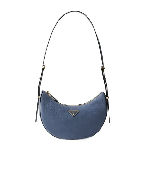 Prada Arqué Small Nubuck Leather Bag - Aviation Blue