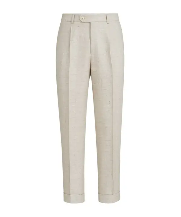 Brunello Cucinelli Pleated Hopsack Trousers