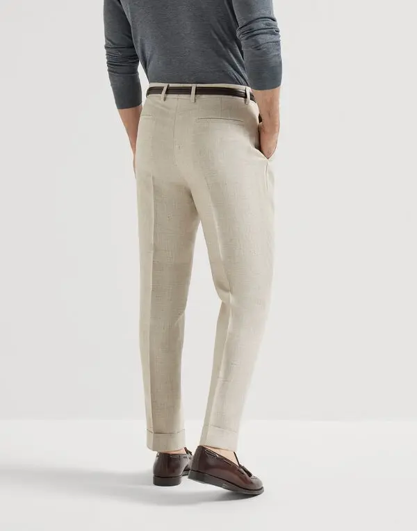 Brunello Cucinelli Pleated Hopsack Trousers