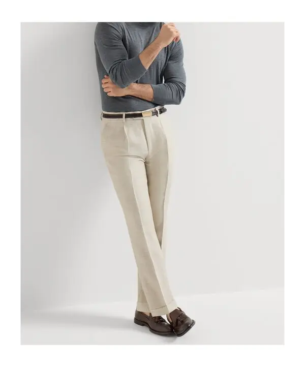 Brunello Cucinelli Pleated Hopsack Trousers