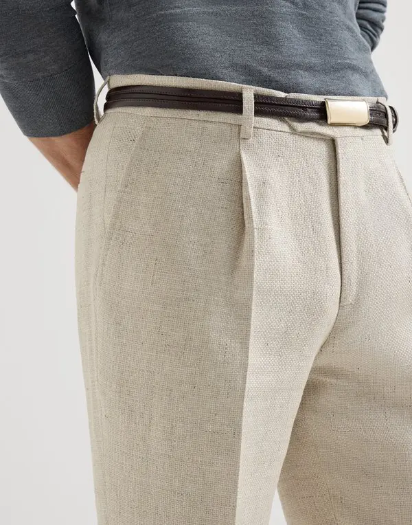 Brunello Cucinelli Pleated Hopsack Trousers