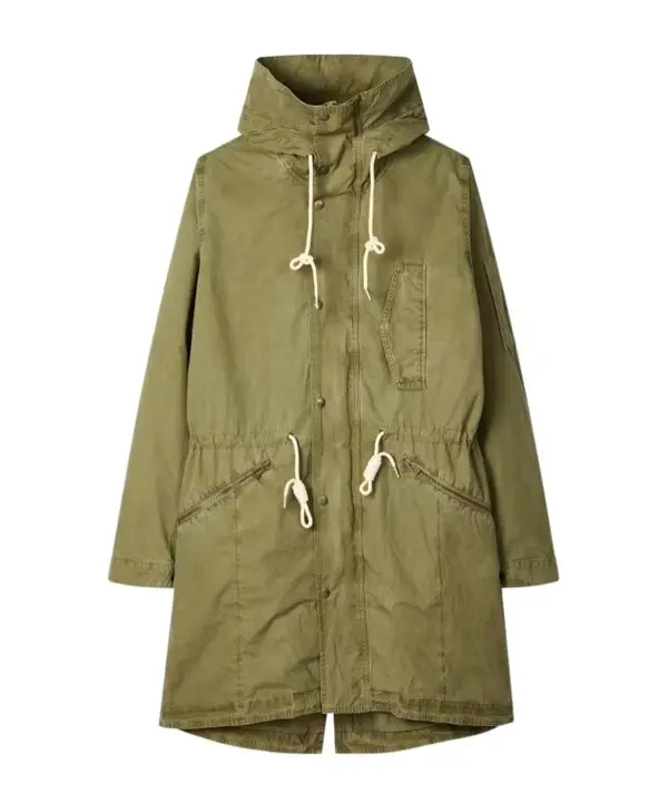Paul Smith Drawstring Hooded Coat - Khaki