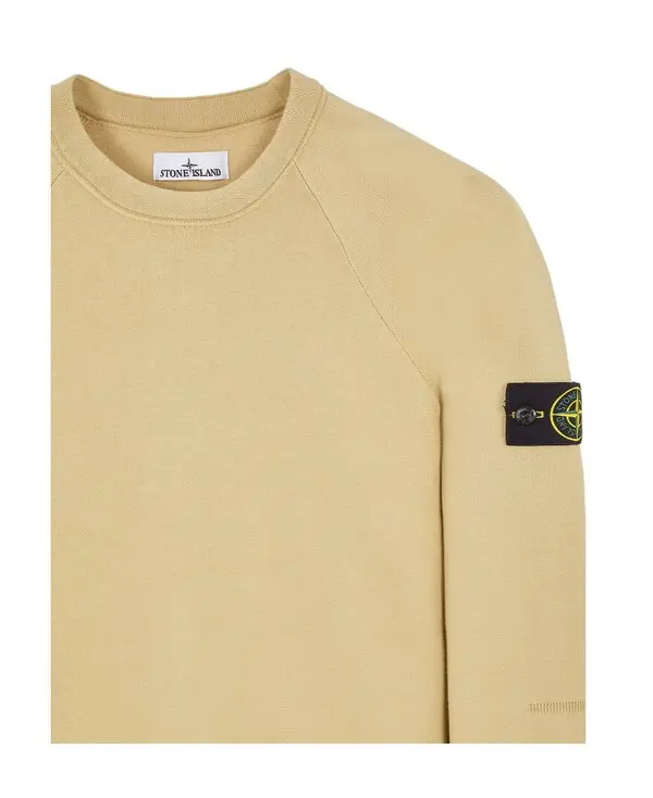 Stone Island Compass Logo-patch Jersey Sweatshirt - Flaxen