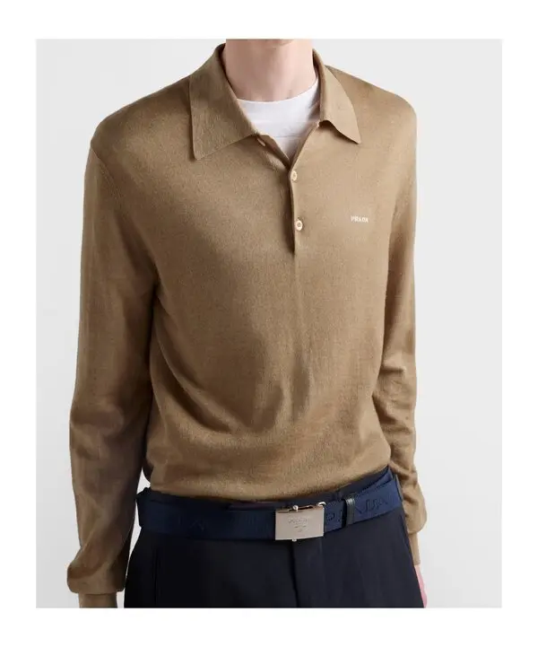 Prada Wool And Silk Polo Sweater