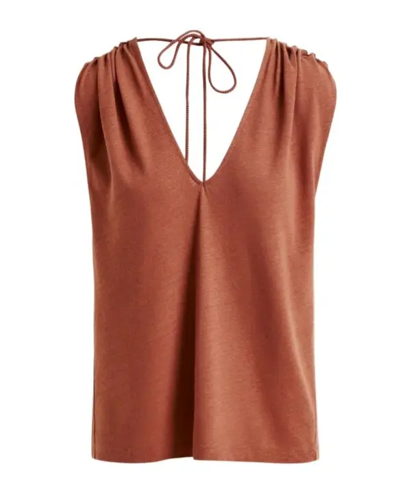 Essentiel Antwerp Sleeveless V-neck T-shirt With Tie Back
