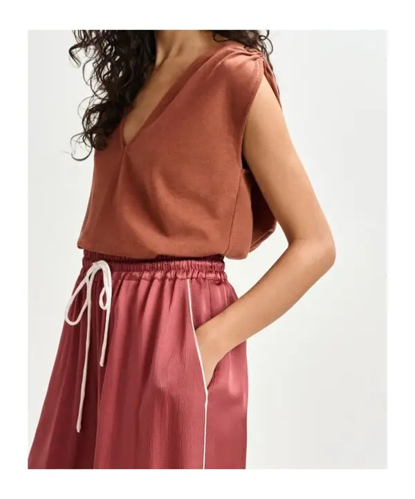 Essentiel Antwerp Sleeveless V-neck T-shirt With Tie Back