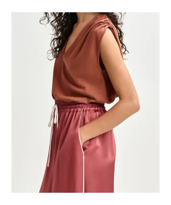 Essentiel Antwerp Sleeveless V-neck T-shirt With Tie Back