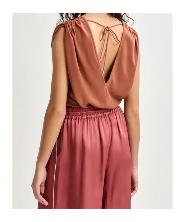 Essentiel Antwerp Sleeveless V-neck T-shirt With Tie Back