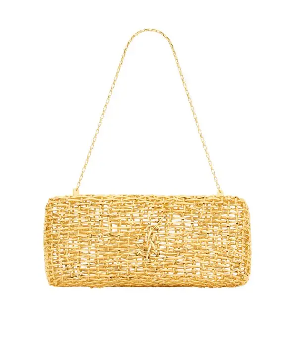 Saint Laurent Evening Clutch In Woven Metal