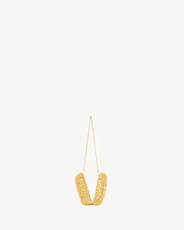 Saint Laurent Evening Clutch In Woven Metal