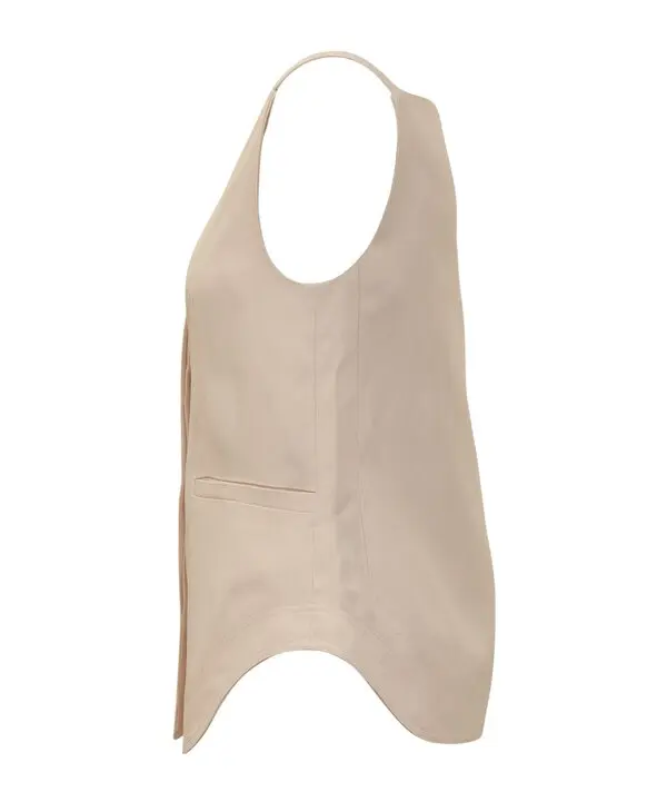 Loulou De Saison Sleeveless Square Neck Top With Front Pockets