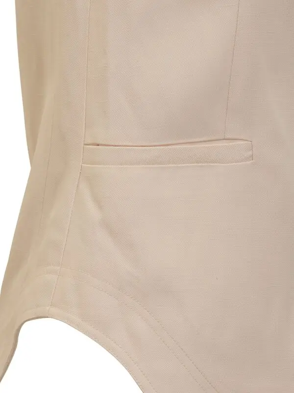 Loulou De Saison Sleeveless Square Neck Top With Front Pockets