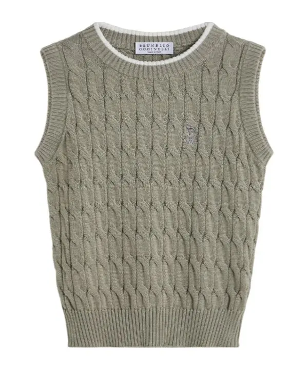 Brunello Cucinelli Cable Knit Cotton Vest