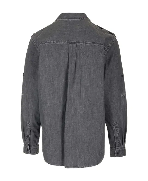 Isabel Marant Étoile Logo Embroidered Long-sleeved Denim Shirt