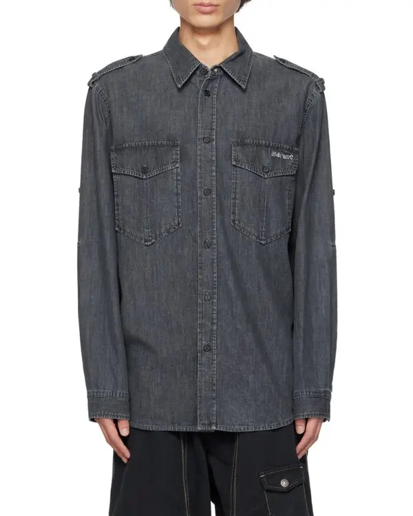 Isabel Marant Étoile Logo Embroidered Long-sleeved Denim Shirt
