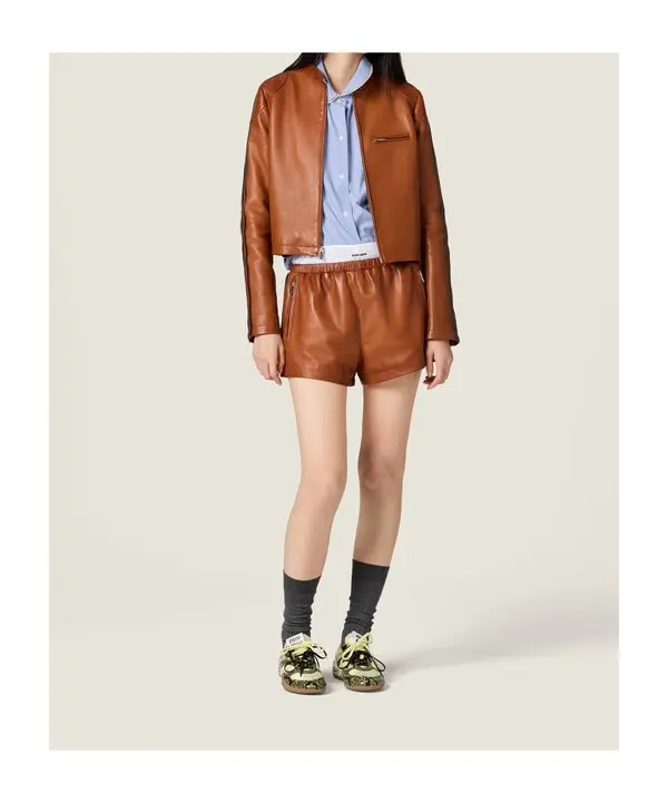 Miu Miu Nappa Leather Shorts