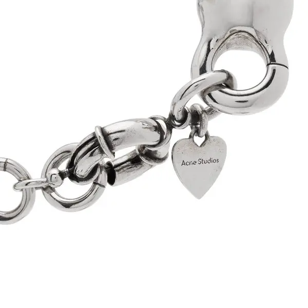 Acne Studios Heart Pendant Chain Bracelet