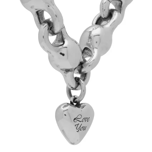 Acne Studios Heart Pendant Chain Bracelet
