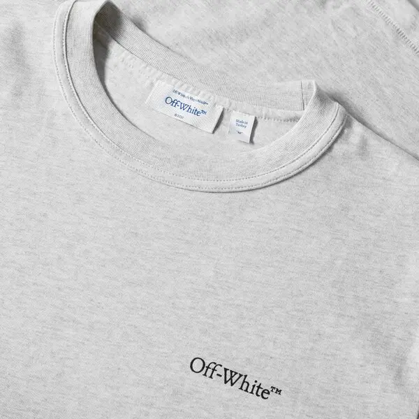 Off-White Light Heather Grey Crew-neck Short-sleeve Tee
