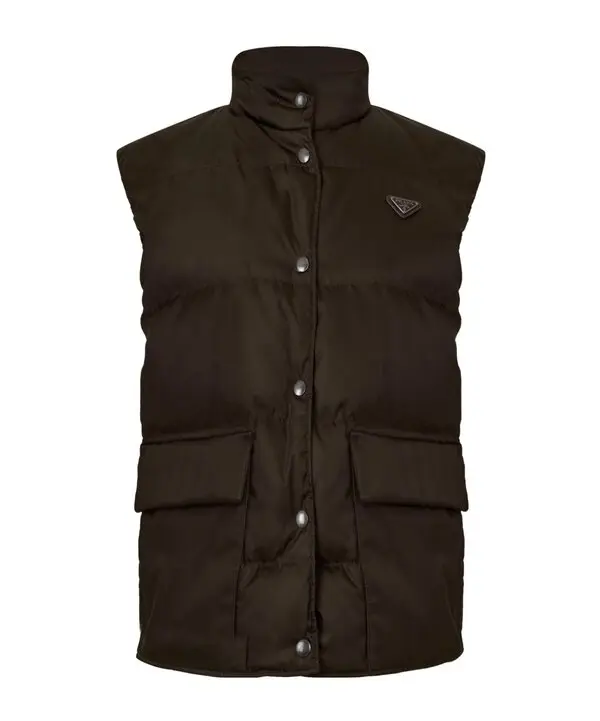 Prada Standcollar Cotton Vest - Black