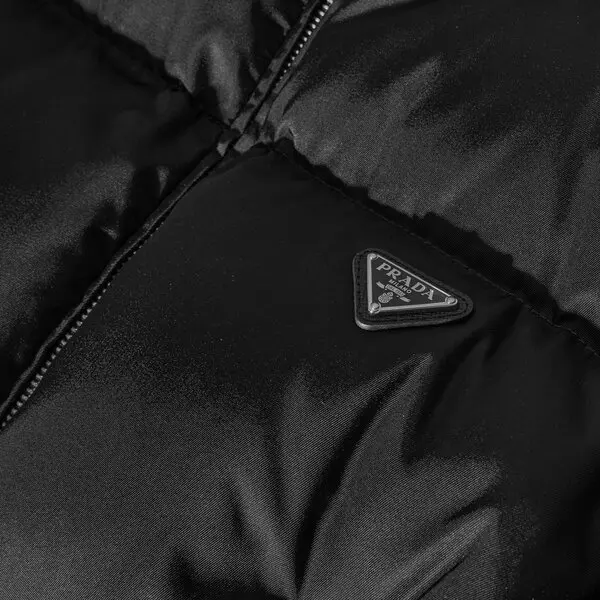 Prada Cropped Quilted Stand Collar Puffer Jacket