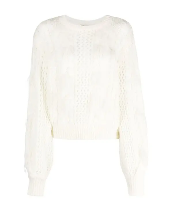 TWINSET Feather-detail Cable-knit Jumper