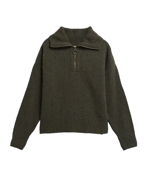 Barbour Lavensdale Quarter-zip Jumper - Olive