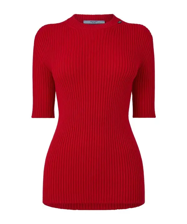 Prada Fitted Midsleeve Knit Top