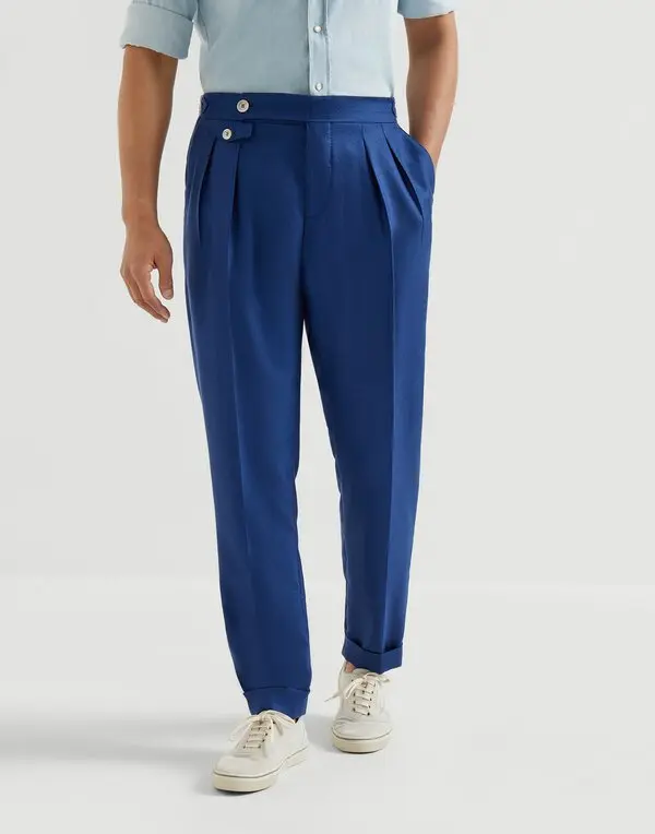 Brunello Cucinelli Pleated Waist-tab Trousers