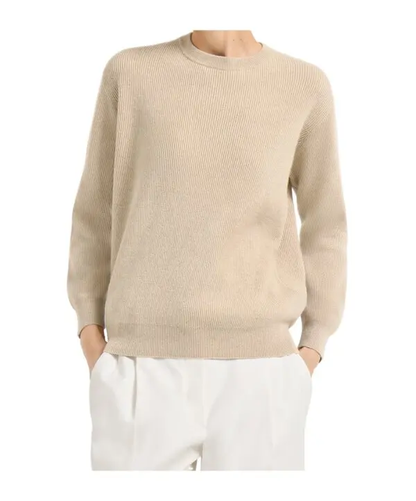 Brunello Cucinelli Cashmere English Rib Knit Sweater
