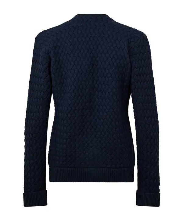 Bottega Veneta Navy V-neck Cable Knit Cardigan