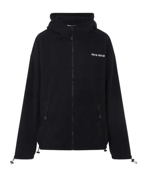 Miu Miu Zip-up Drawstring Hoodie