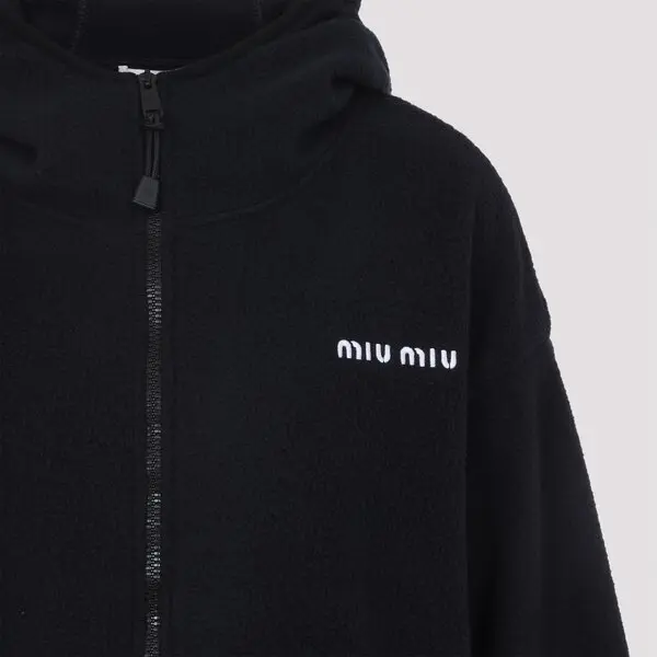 Miu Miu Zip-up Drawstring Hoodie