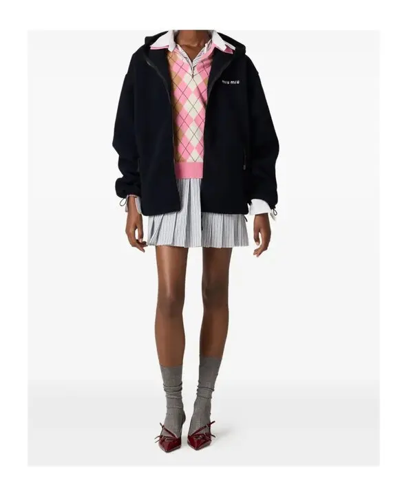 Miu Miu Fleece Zip-up Hoodie