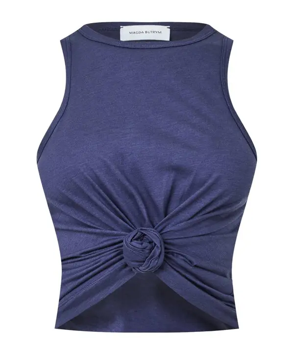 Magda Butrym Cropped Sleeveless Tank Top With Front Knot Detail