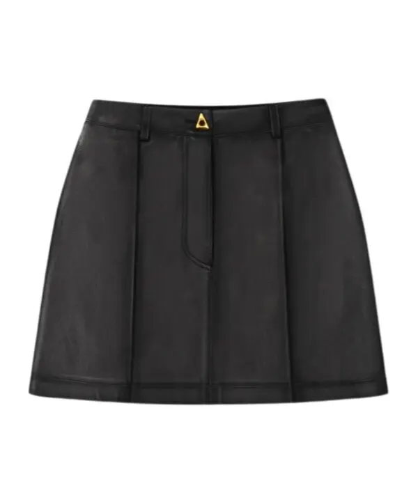 AERON Belted Logo Pleated Skirt