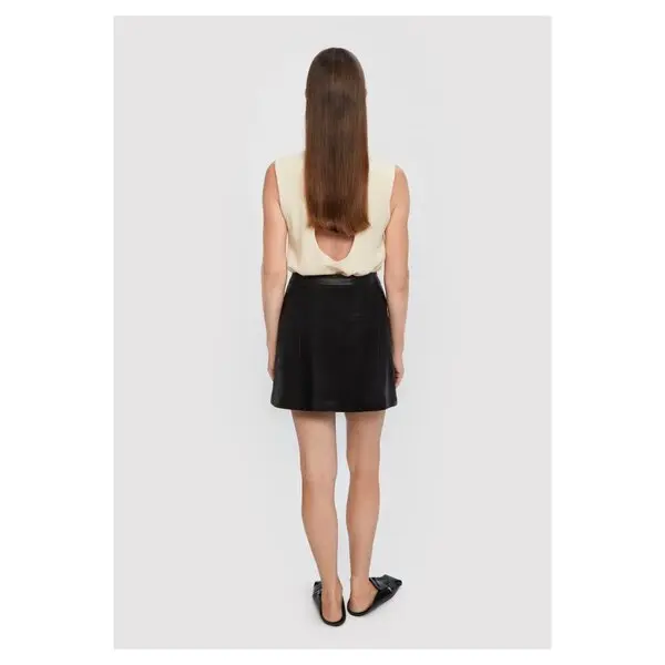 AERON Belted Logo Pleated Skirt