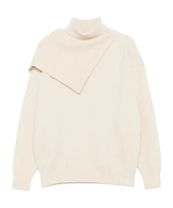 Nanushka Foldback Detail Turtleneck Sweater - White