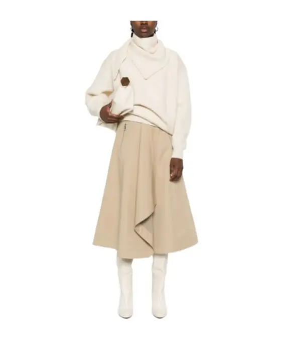 Nanushka Foldback Detail Turtleneck Sweater - White