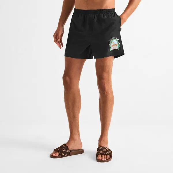 Casablanca Elastic Waist Swim Trunks