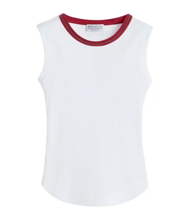 Brunello Cucinelli Ribbed Sleeveless Round Neck Top