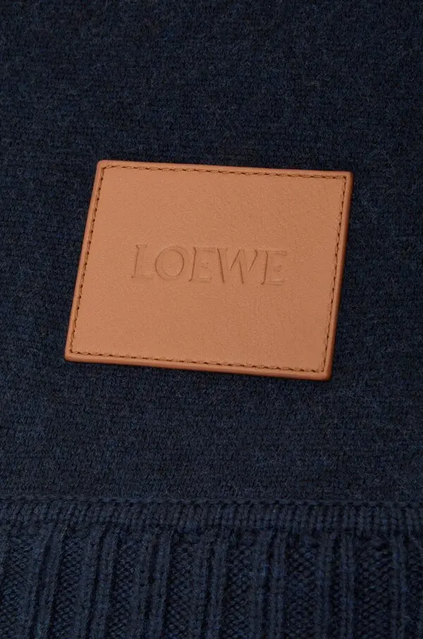 Loewe Colour-block Ribbed-trim Blanket