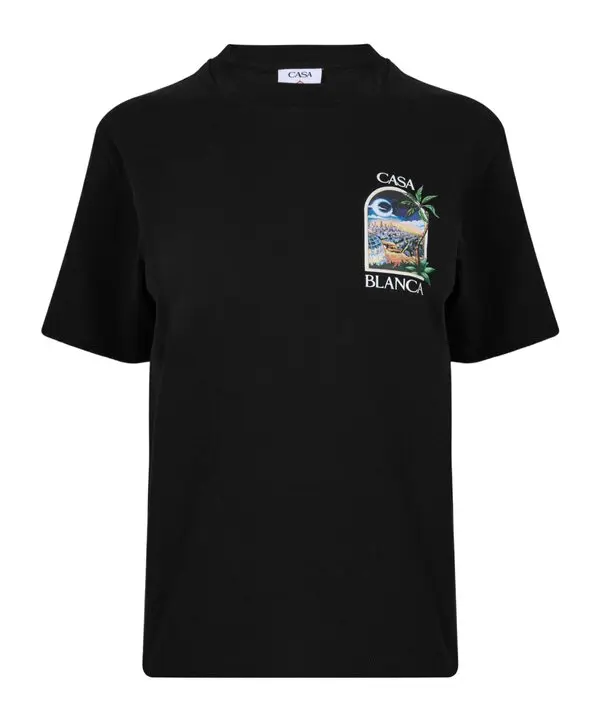 Casablanca Crew-neck Short-sleeve T-shirt - Black