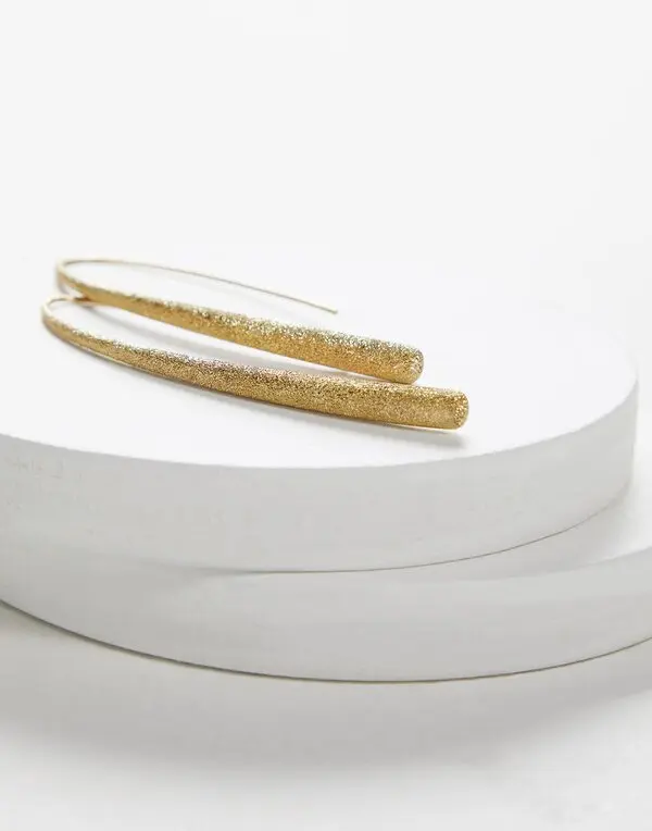 Brunello Cucinelli Gold Textured Drop Earrings