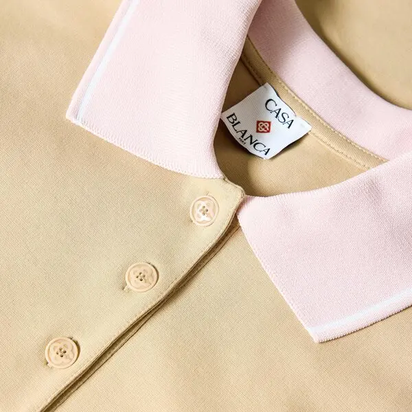 Casablanca Long-sleeve Polo Shirt With Striped Cuffs