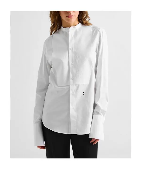 Fendi Stand Collar Long Sleeve Shirt - White
