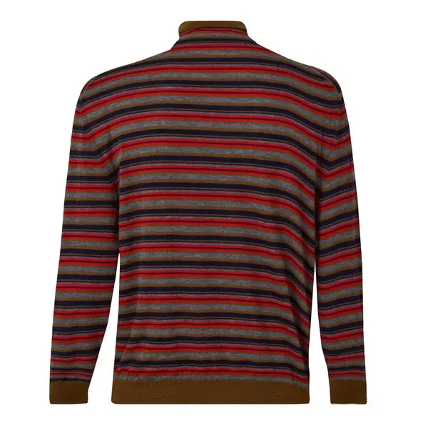 Prada Striped Long Sleeve Polo Knit Sweater