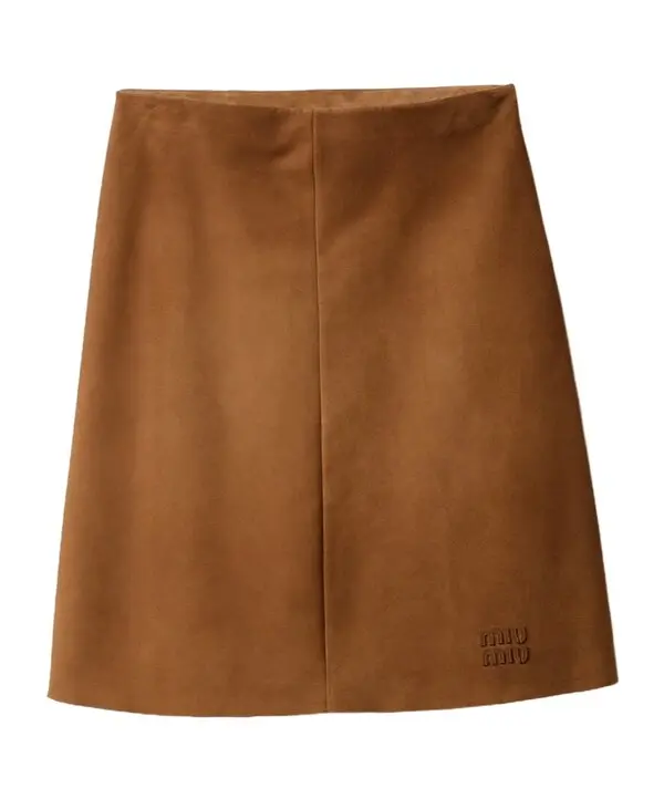 Miu Miu Waxed Suede Skirt